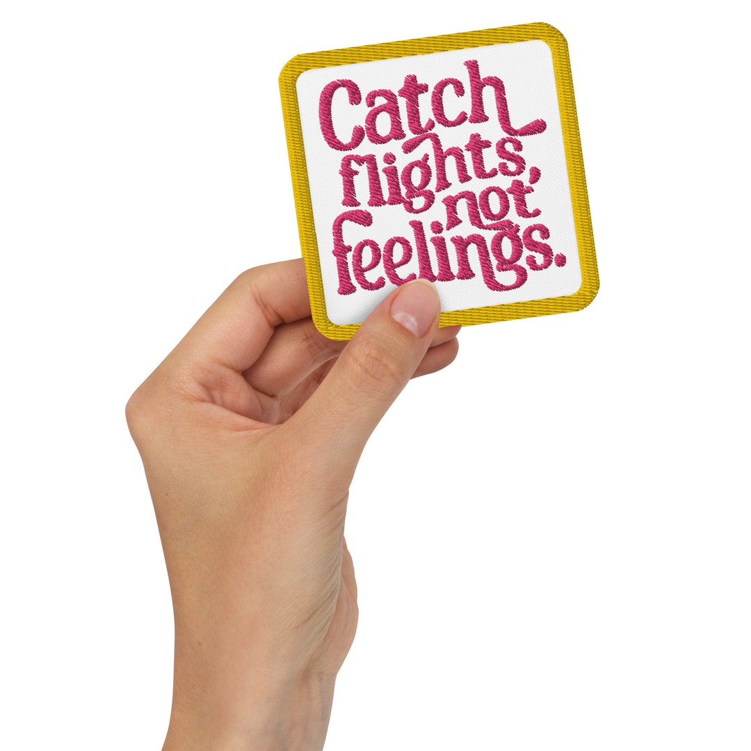 Trucker Hat Travel Patch Catch Flights Not Feelings, Embroidered Patches, Trucker Hat Patch - Etsy