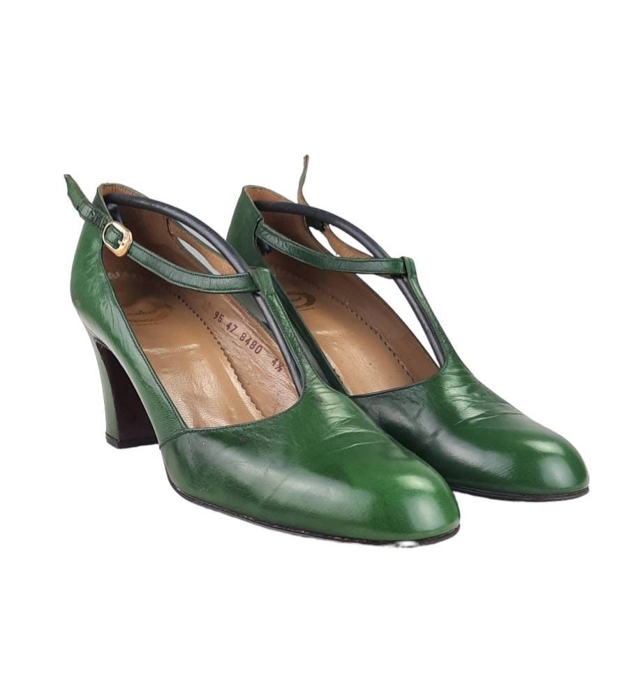 Vintage Yanko Green Mary Jane Pumps - Etsy