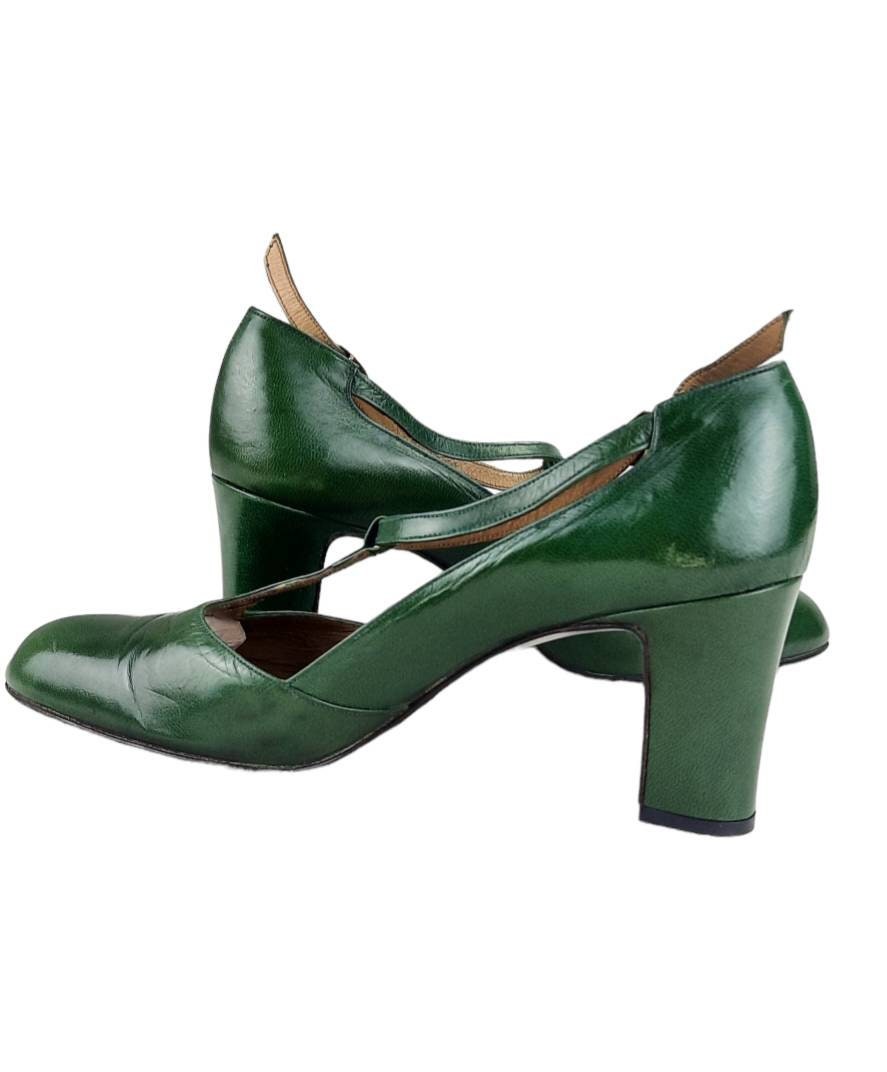 Vintage Yanko Green Mary Jane Pumps - Etsy