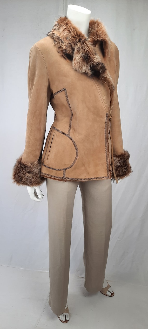 RIZAL Vintage Leather Jacket With Lama Fur - Gem