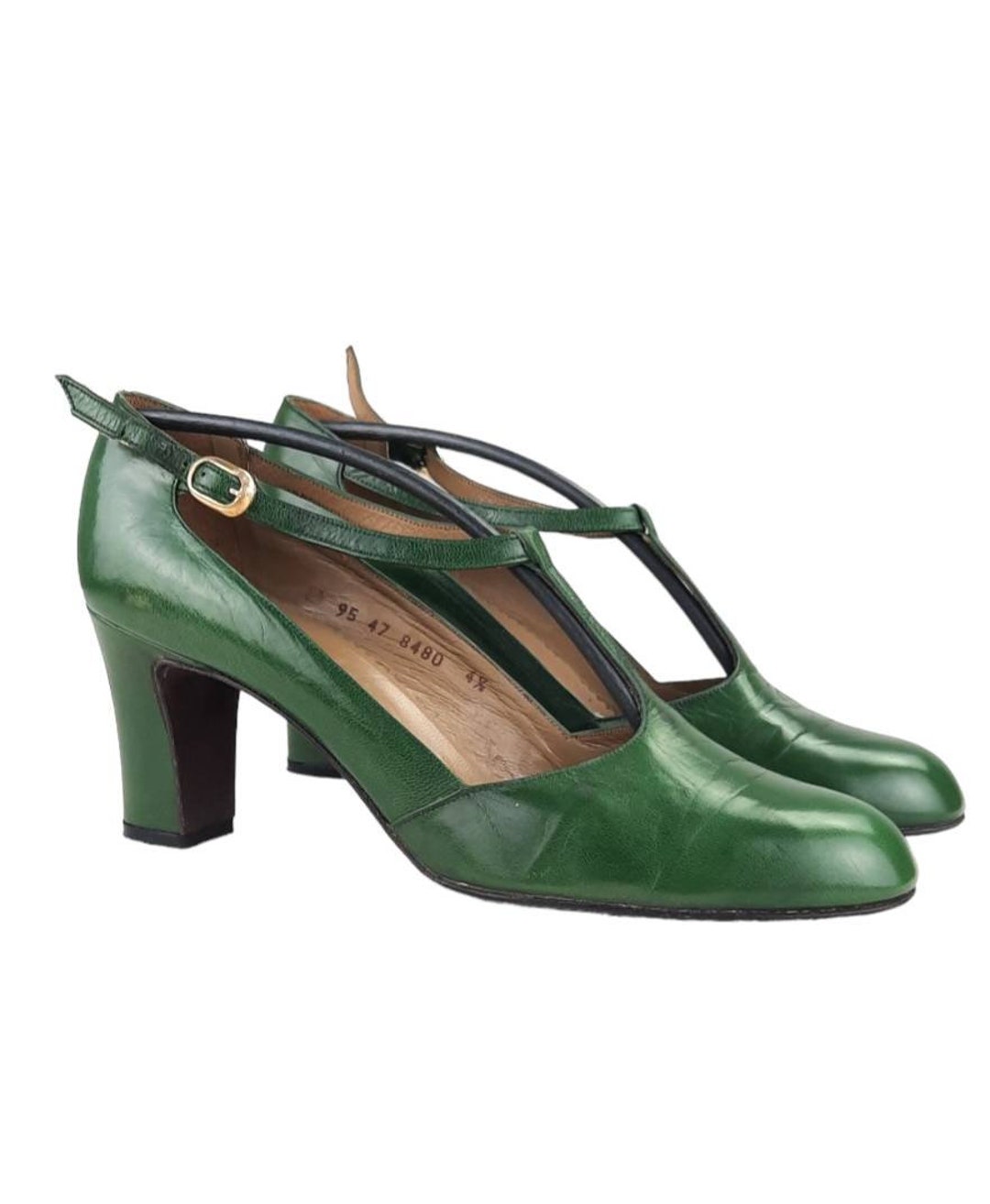 Vintage Yanko Green Mary Jane Pumps - Etsy