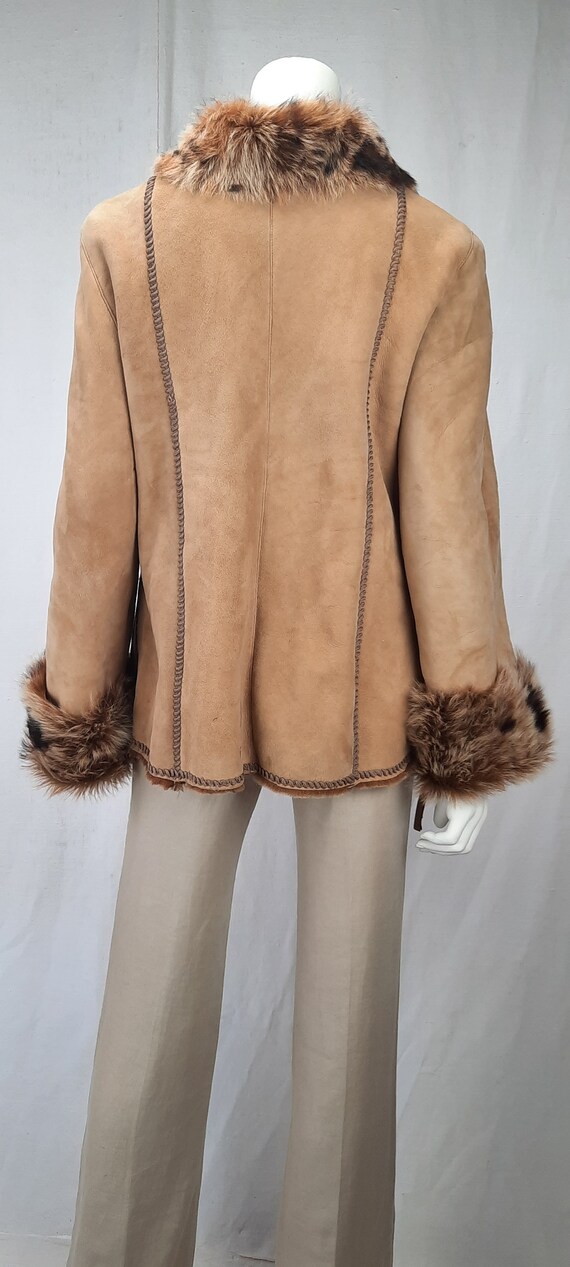 RIZAL Vintage Leather Jacket With Lama Fur - Gem