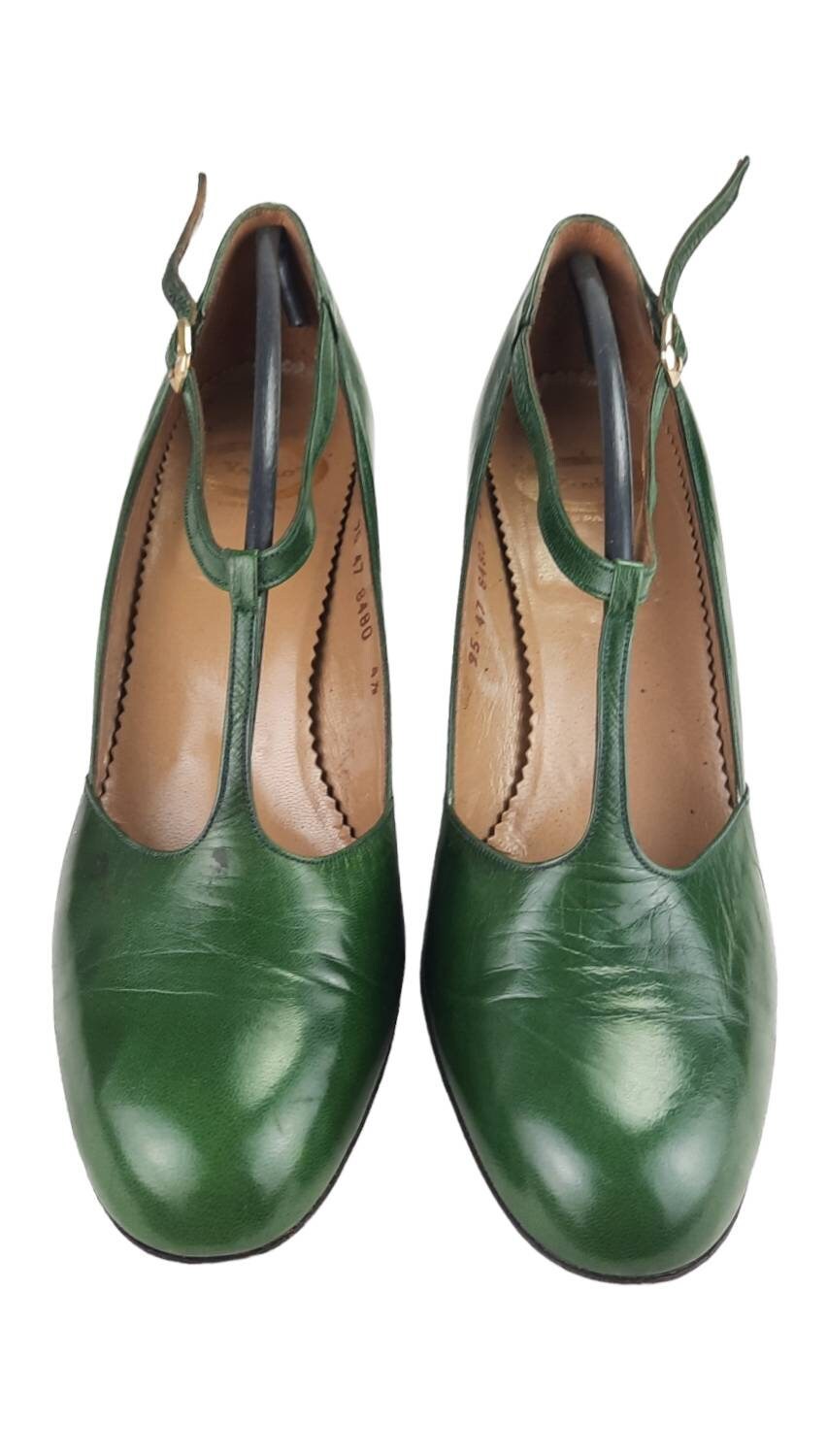 Vintage Yanko Green Mary Jane Pumps - Etsy