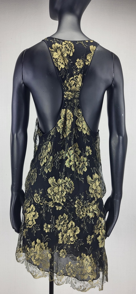 Vintage Katayone Adeli Black and Gold Floral Lace Min… - Gem