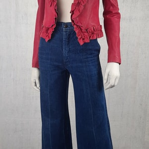 Ungaro Fuchsia Soft Leather Cropped Jacket - Etsy