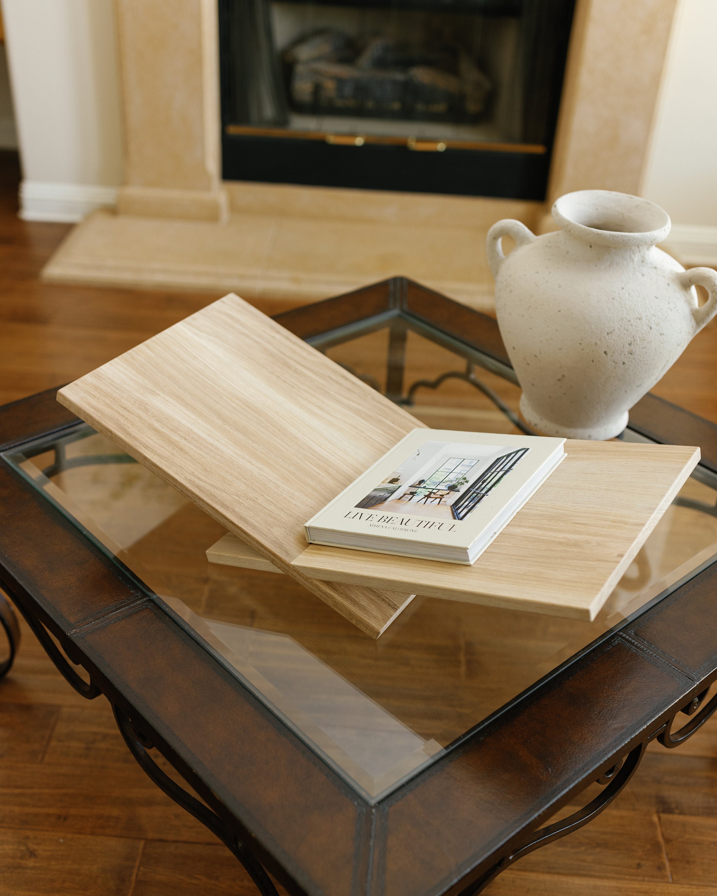 Large Wood Coffee Table Book Stand: Walnut or Oak Art Display - Etsy