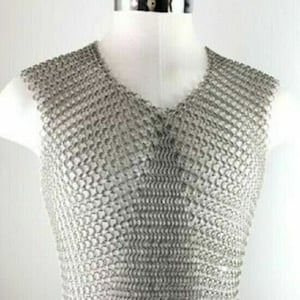 Chainmail Shirt Sleeveless Aluminum Butted 10mm Ring V-neck Medieval ...