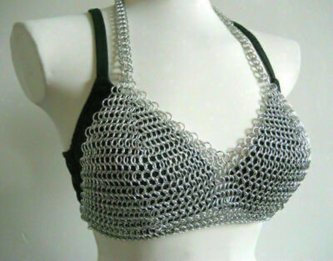 Chainmail Bra, Metal Aluminum Halter Bra or Bikini Top, Harness Punk ...