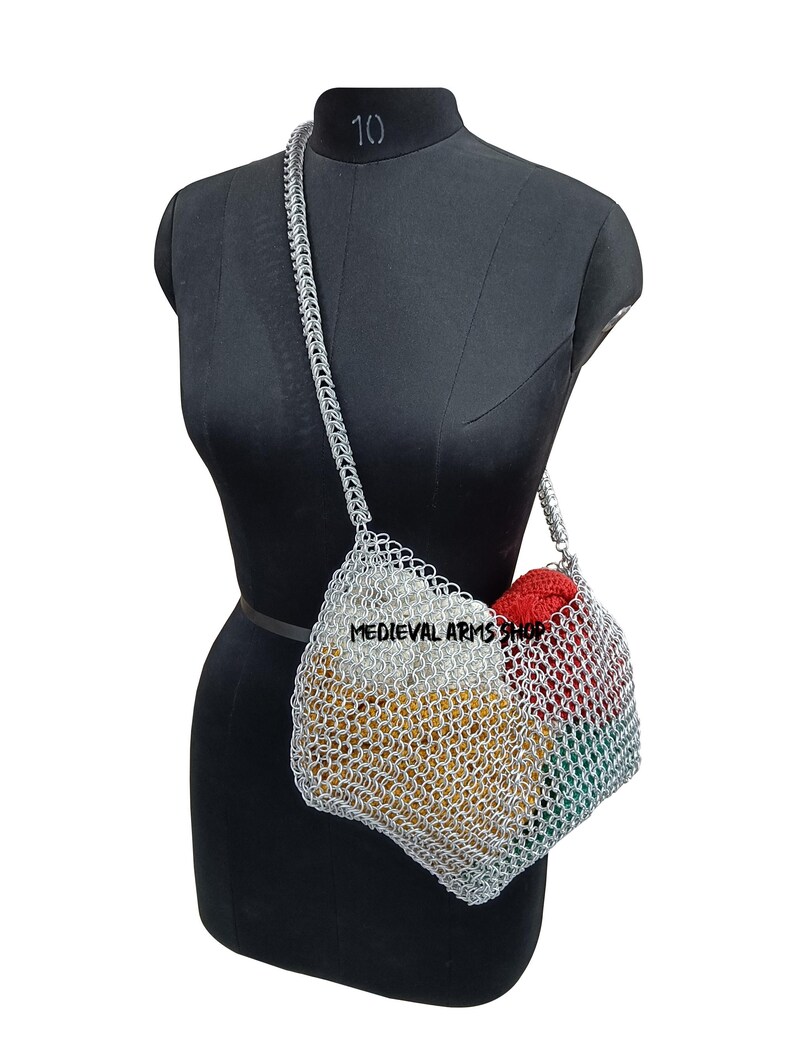 Aluminum Chainmail Bag Handmade 10mm Butted Ring Medieval Armor ...