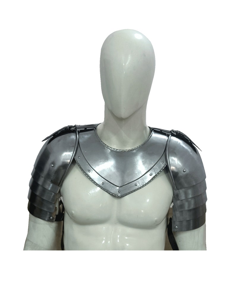 Medieval Knight Gorget Pauldrons Set Mild Steel Armor Handmade LARP ...