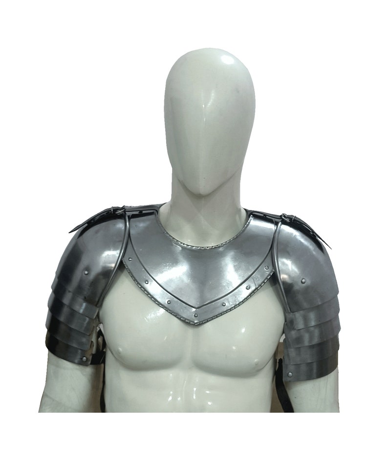 Medieval Gorget Set With Pauldrons Shoulder Guard Mild Steel Armor ...