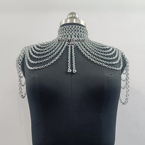 Chainmail Shoulder Collar Small Chain Layers Neck Piece Aluminum Fancy ...