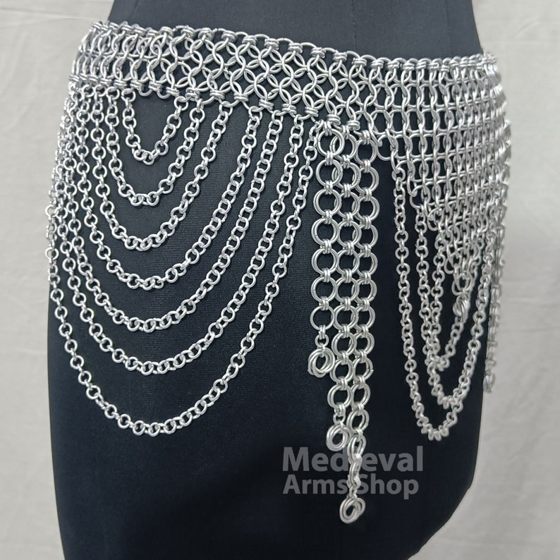 Aluminum Chainmail Belt Lightweight Mini Skirt Festival Outfit Belly ...