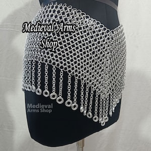 Chainmail Skirt Aluminum Fringed Skirt With Dangling Chain Belly Dance ...