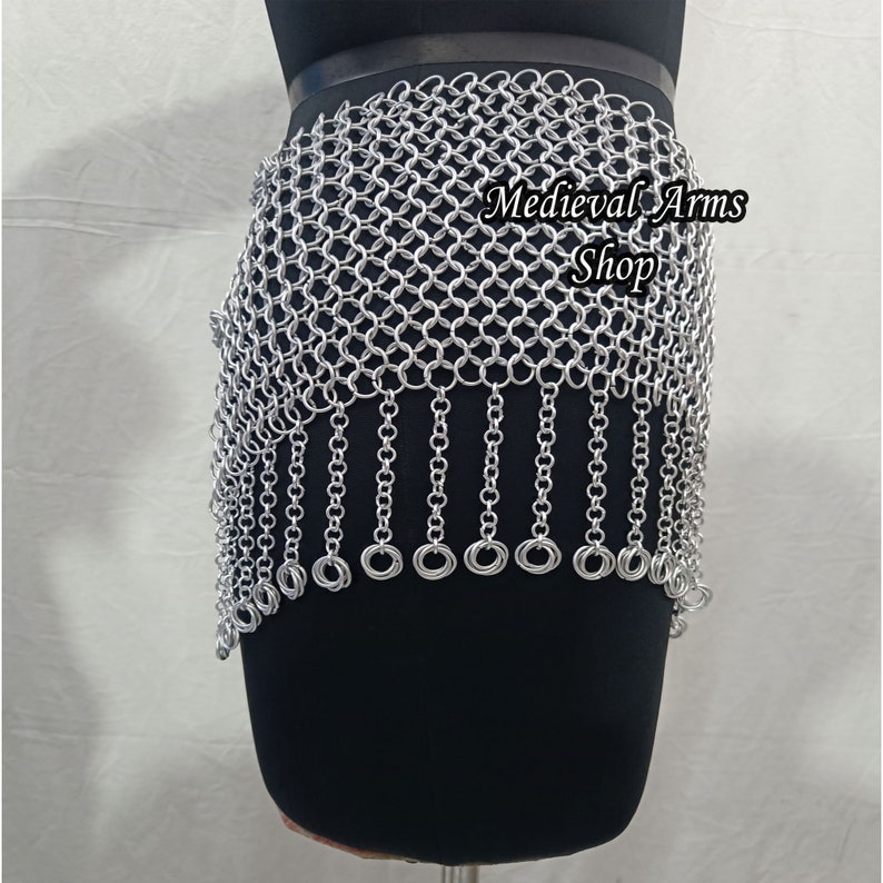 Chainmail Skirt Aluminum Fringed Skirt With Dangling Chain Belly Dance ...
