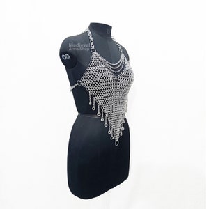 Chainmail Top Bra Metal Aluminum Butted 10mm Ring Chain Design Body ...