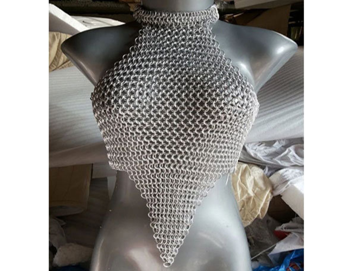 Aluminum Chainmail Halter Top, Butted Ring Body Jewelry, Festival ...
