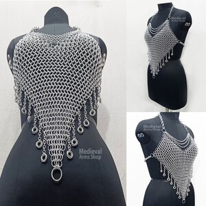 Chainmail Top Bra Metal Aluminum Butted 10mm Ring Chain Design Body ...