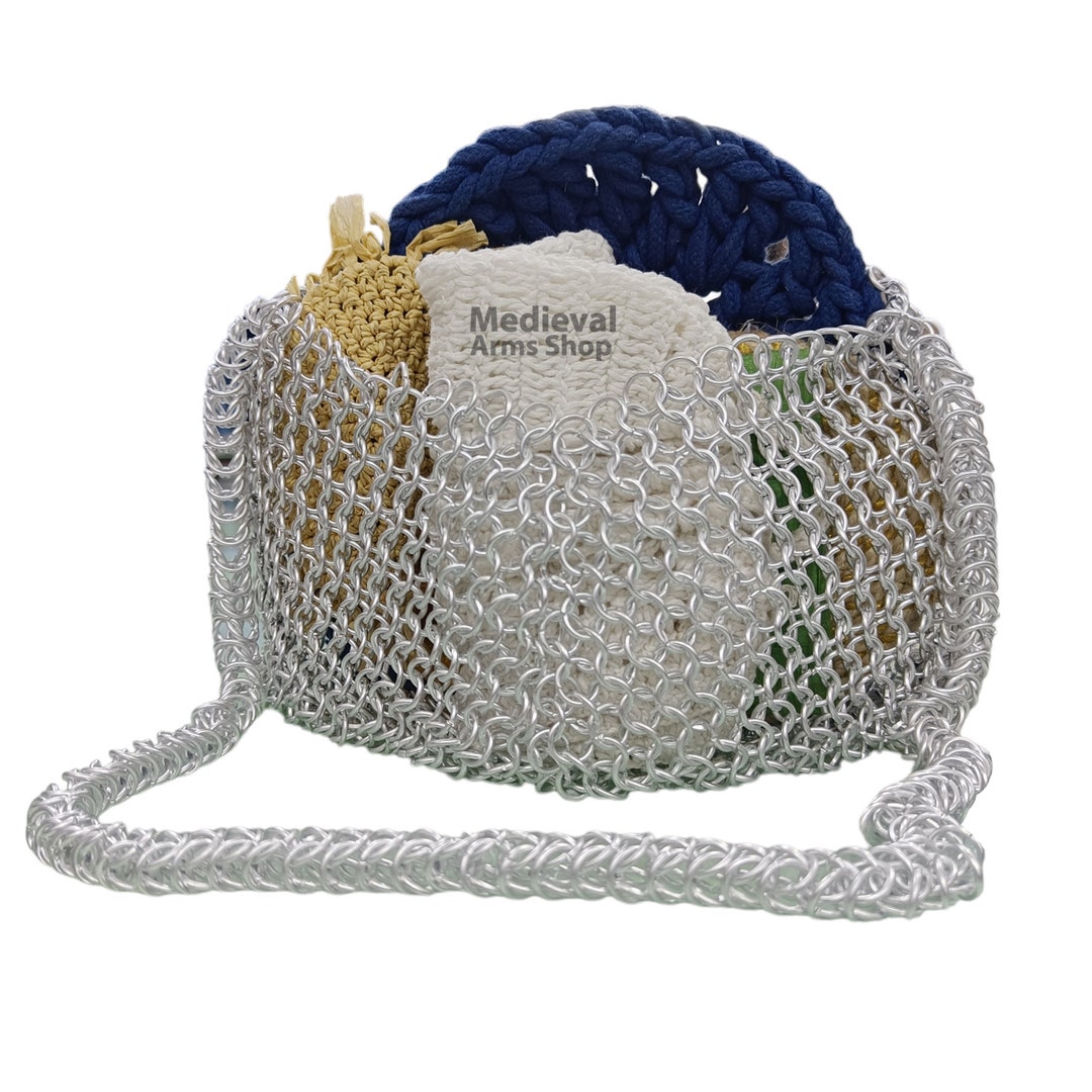 Chainmail Bag, Metal Aluminum, Handmade Butted Ring, Handbag | Evening ...