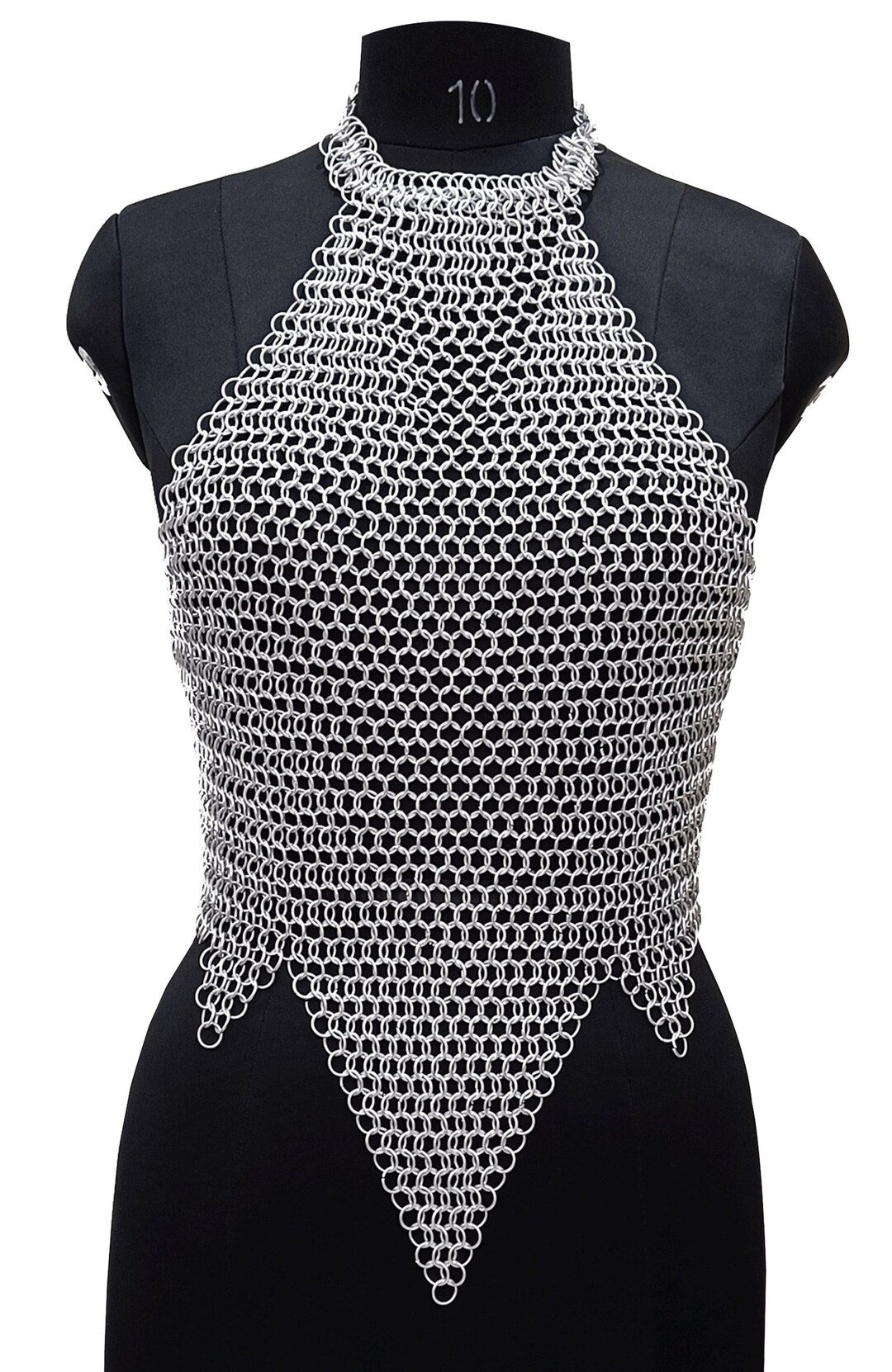 Aluminum Butted Chainmail Top 10mm Ring Halter Neck V-shape - Etsy UK