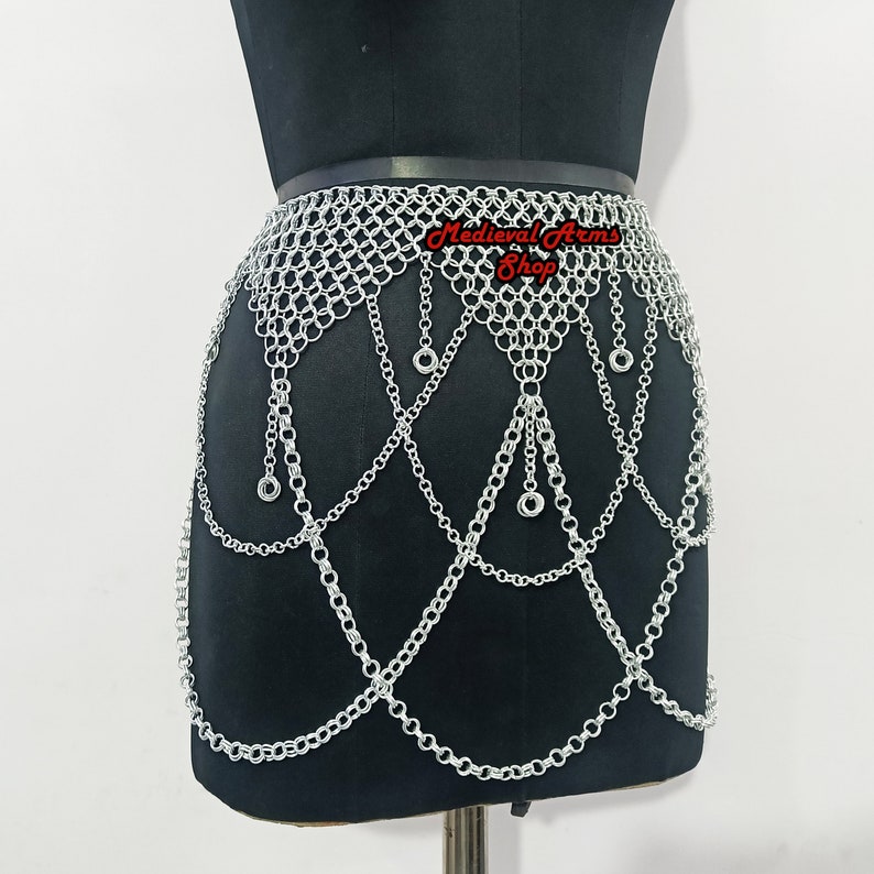 Chainmail Skirt Ornamental Belt, Chain Layers Belly Dance Belt ...