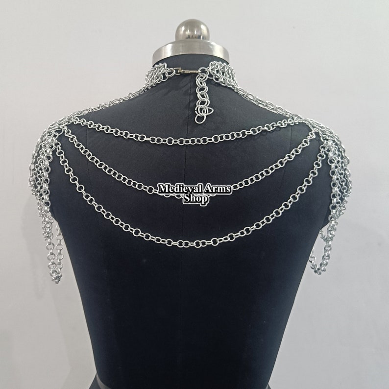 Chainmail Shoulder Collar Small Chain Layers Neck Piece Aluminum Fancy ...