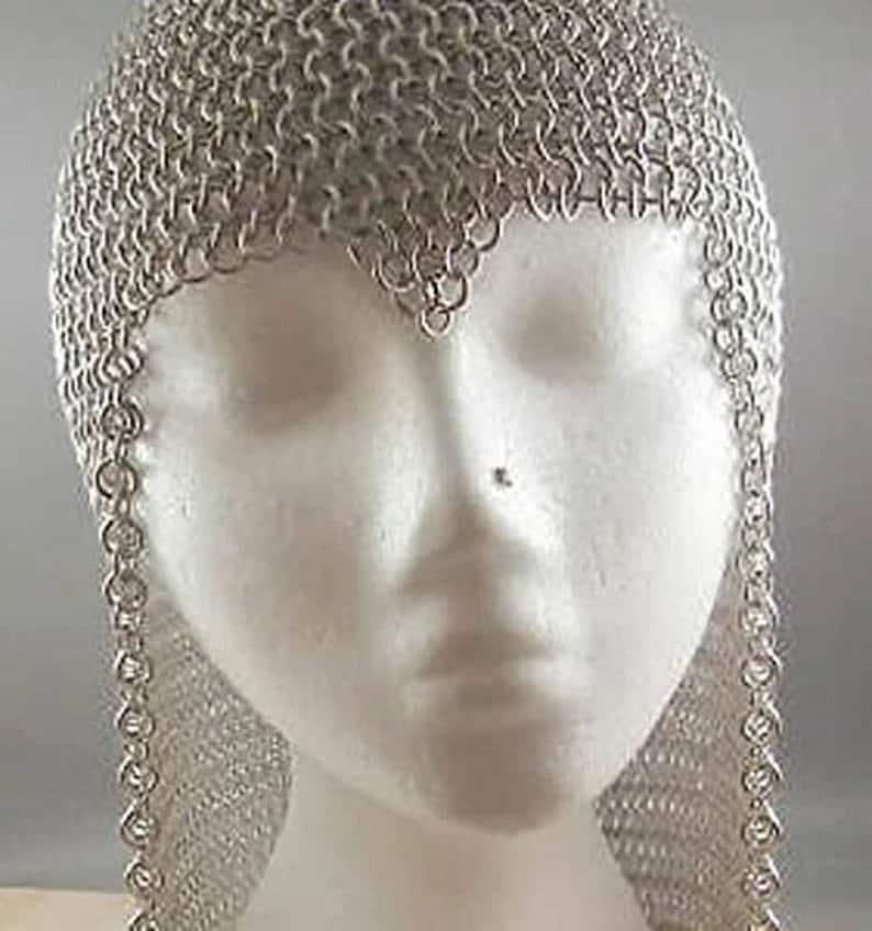 Aluminium Hood Chainmail Coif Chain Mail Medieval Reenacment Armor SCA ...