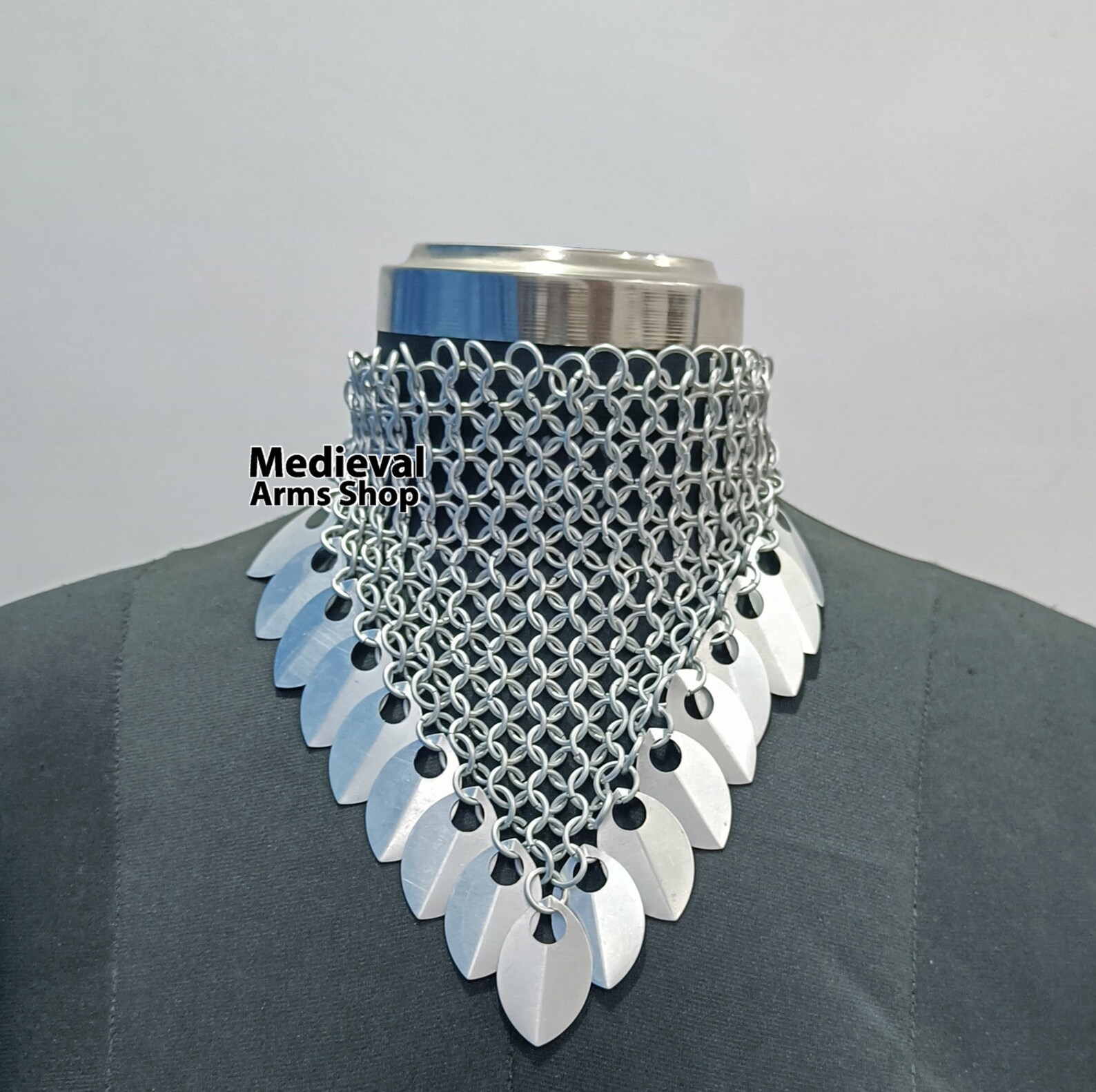 Chainmail Necklace Aluminum Butted Ring Medieval Choker Unique Design ...