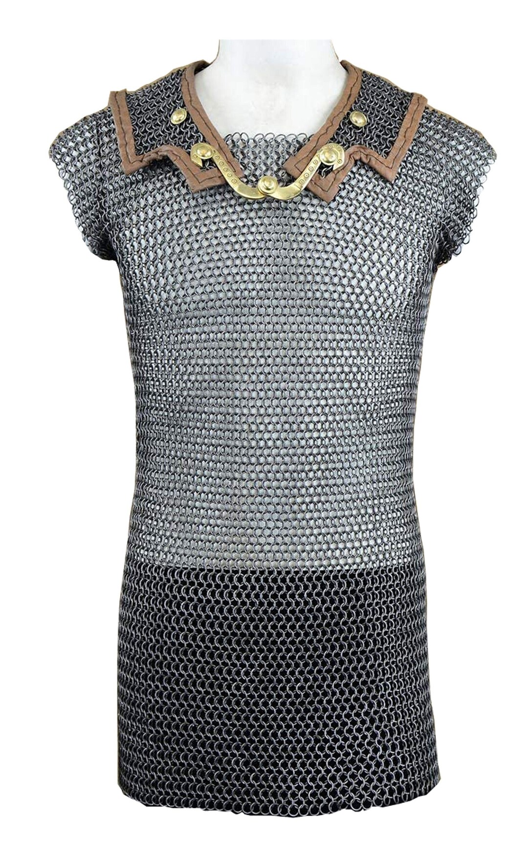 Medieval Chainmail Roman Lorica Hamata Sleeveless Mild Steel 09mm ...