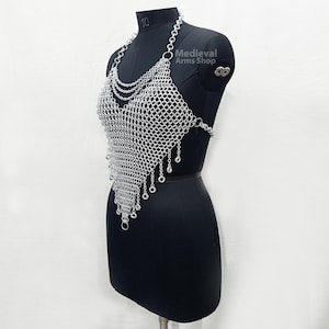 Chainmail Top Bra Metal Aluminum Butted 10mm Ring Chain Design Body ...