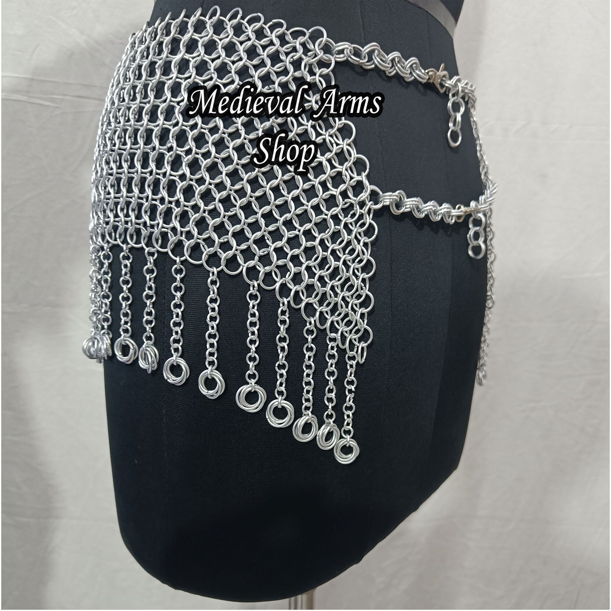 Chainmail Skirt Aluminum Fringed Skirt With Dangling Chain Belly Dance ...