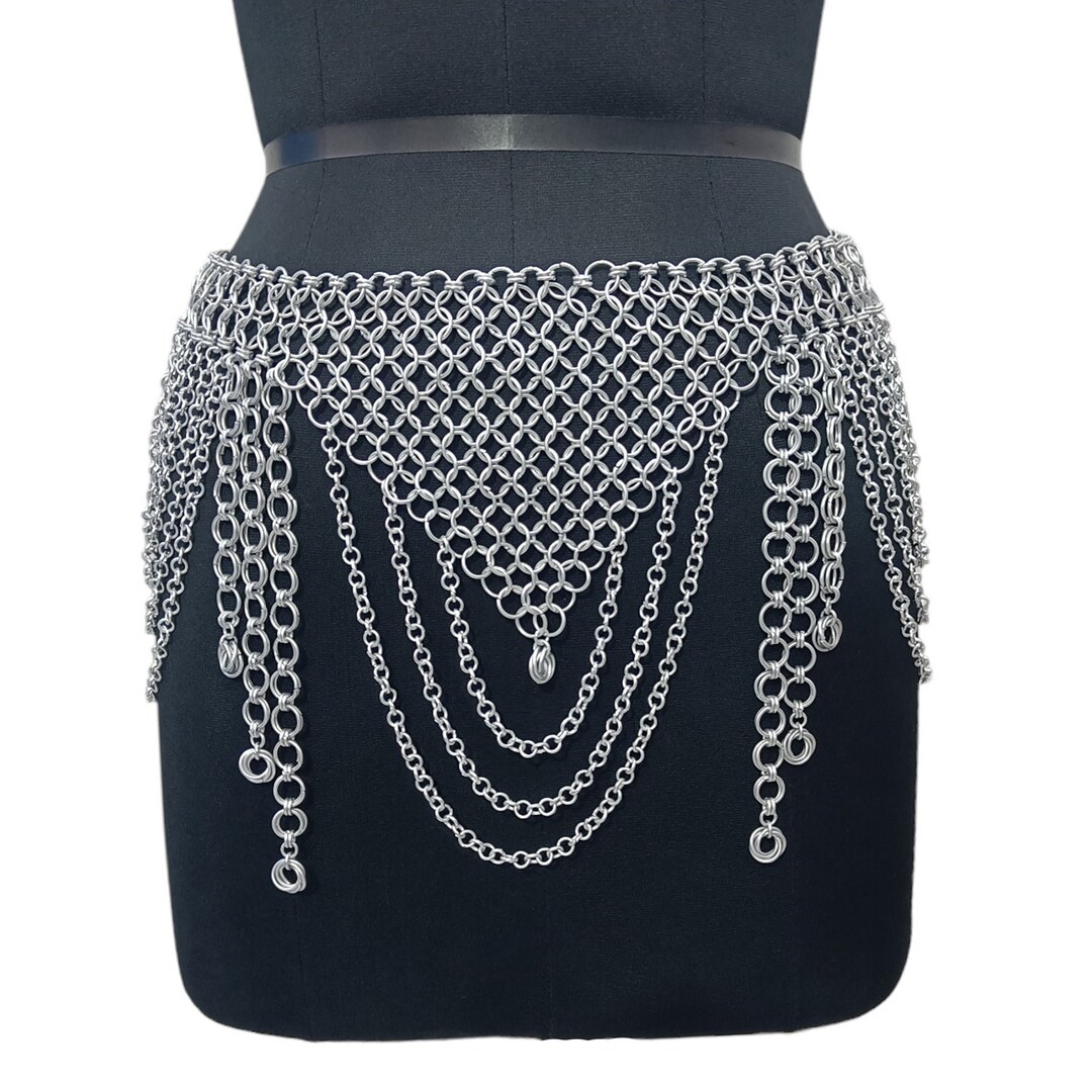 Chainmail Belt/mini Skirt Aluminum Chainmaille Ornamental Belly Dance ...