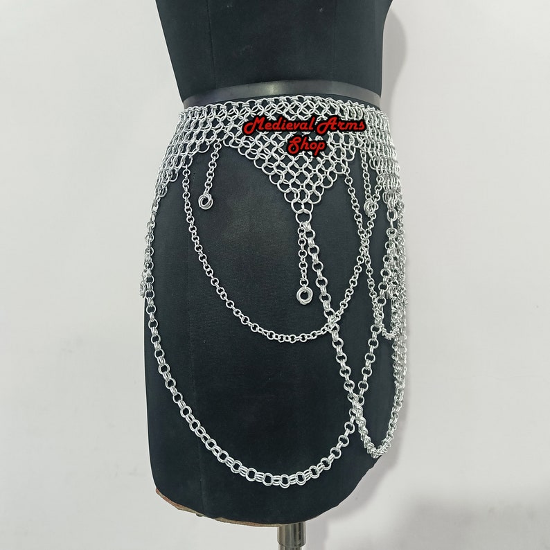 Chainmail Skirt Ornamental Belt, Chain Layers Belly Dance Belt ...