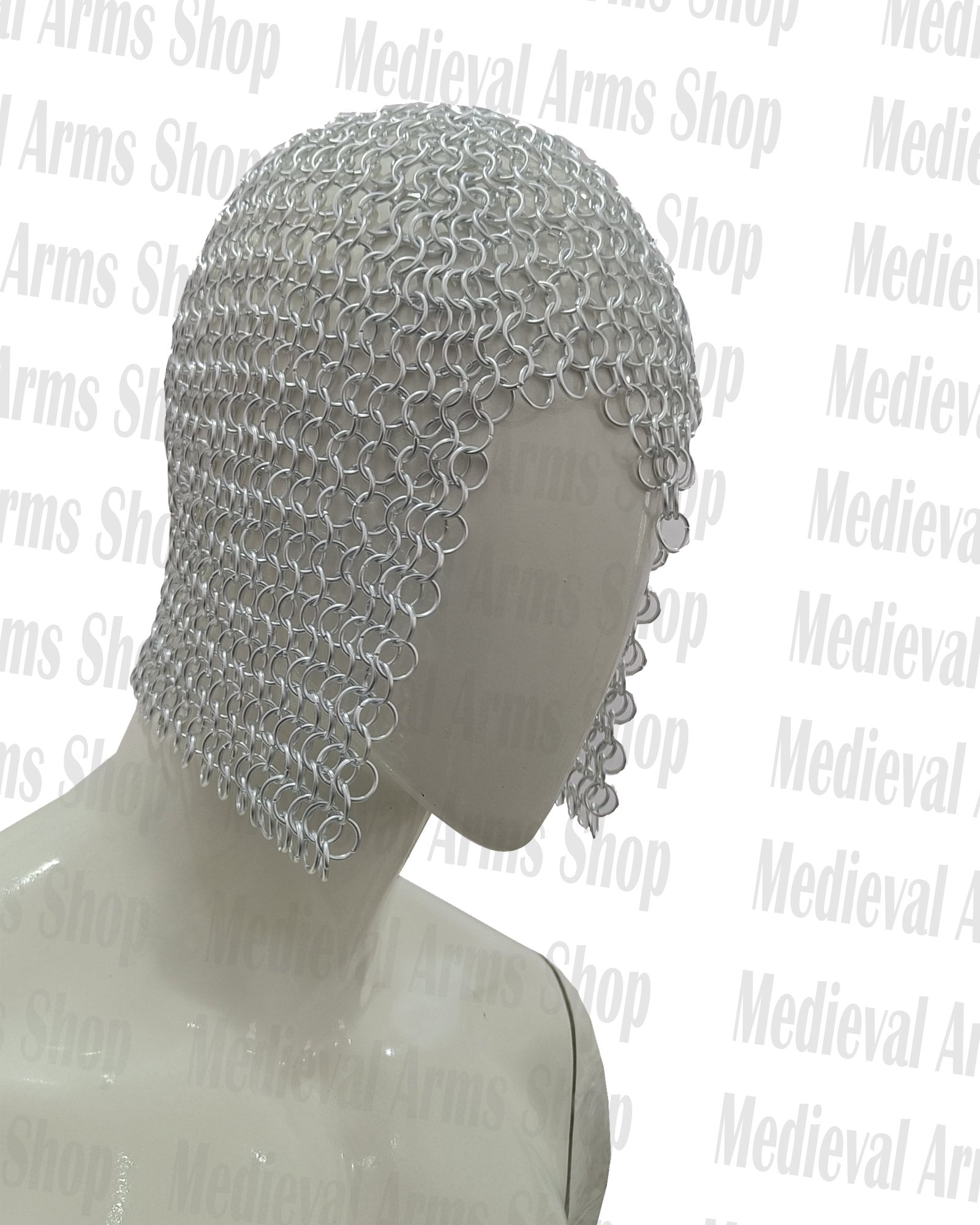 Medieval Chainmail Hood Coif Lightweight Aluminum Butted Ring Armor ...
