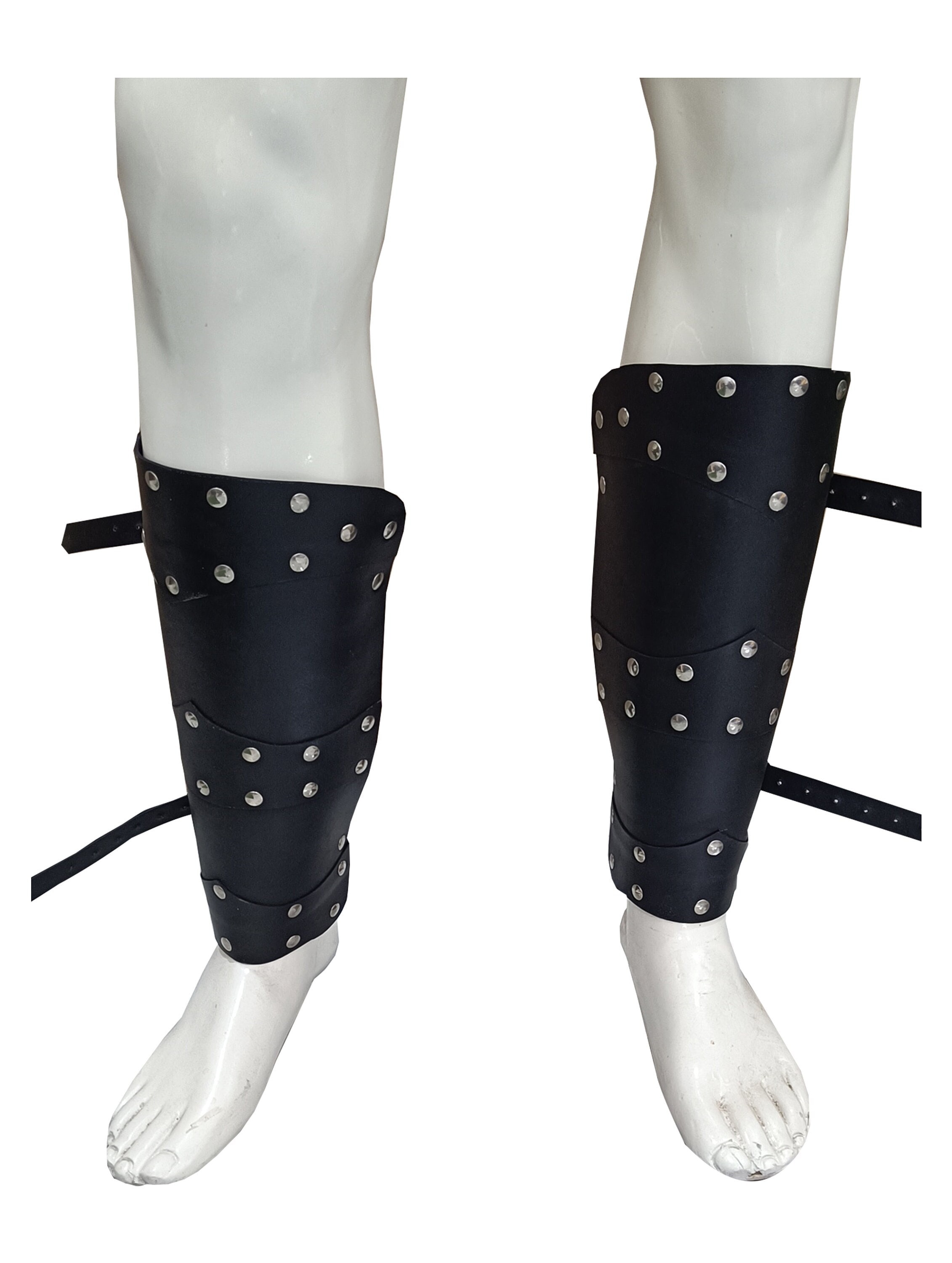 Medieval Leather Leg Guard Armor Cosplay Viking Leather Calf Armor ...