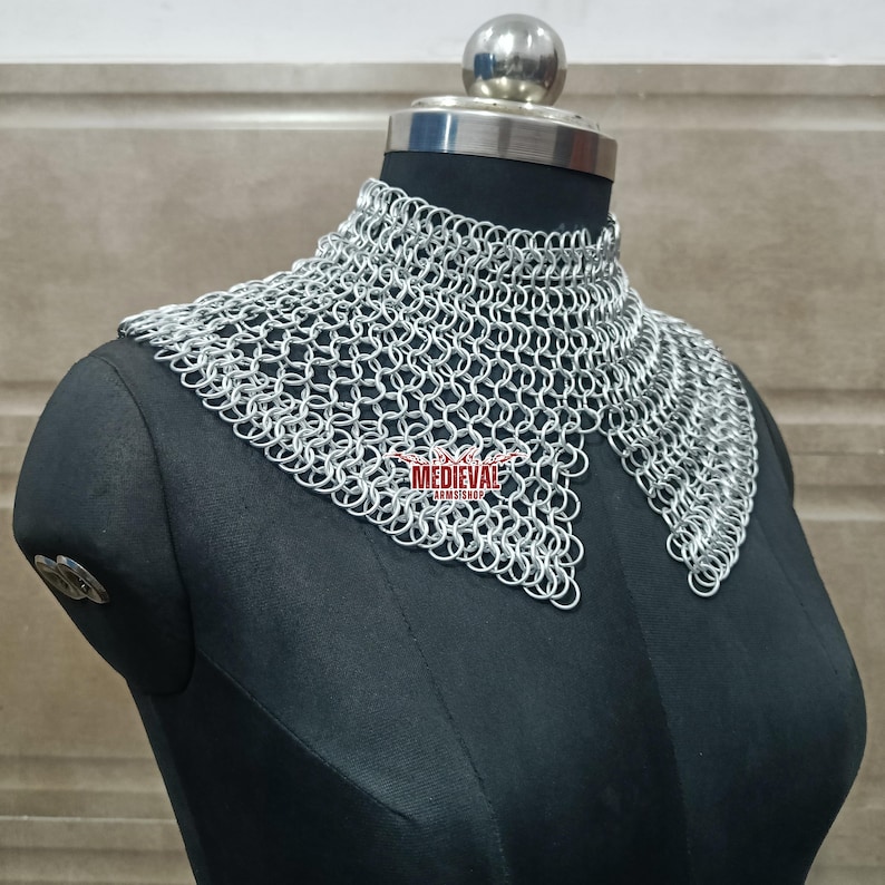 Medieval Chainmail Collar Aluminum Butted Ring Unique Design Handmade ...