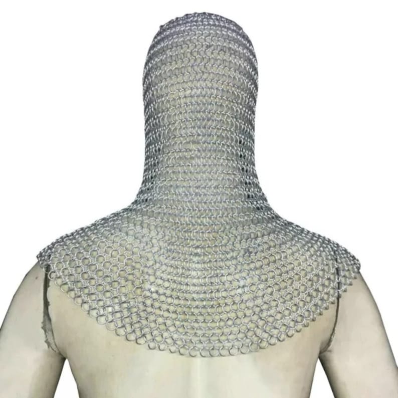 Chainmail Hood 10mm Ring Aluminum Butted Handmade Armor Medieval ...