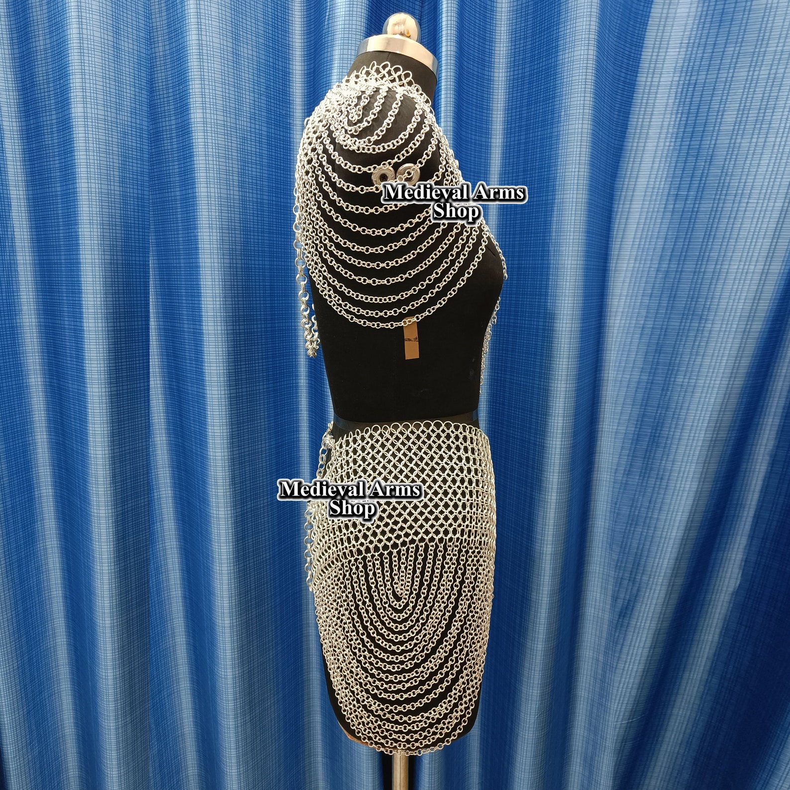Aluminum Chainmail Collar and Skirt, Body Jewelry Costume, Ren Faire ...