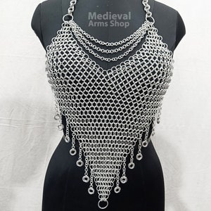 Chainmail Top Bra Metal Aluminum Butted 10mm Ring Chain Design Body ...