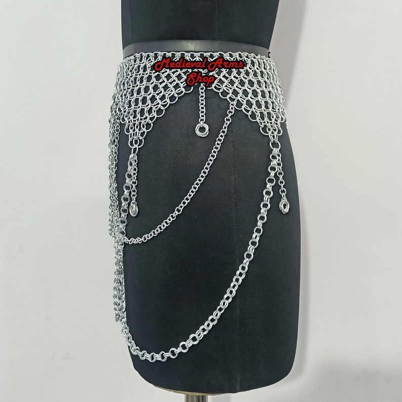 Chainmail Skirt Ornamental Belt, Chain Layers Belly Dance Belt ...