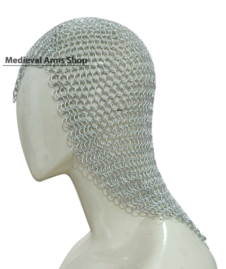 Handmade Butted Chainmail Coif, Aluminum Hood Unique Design Medieval ...