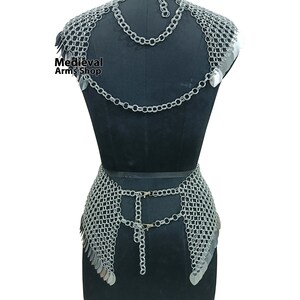 Chainmail Collar and Skirt Aluminum Scalemail Fancy Bikini Medieval ...