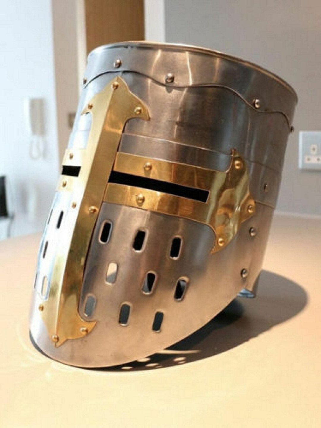 Medieval Knight Templar Helmet, 18G Mild Steel Crusader Armor - Etsy