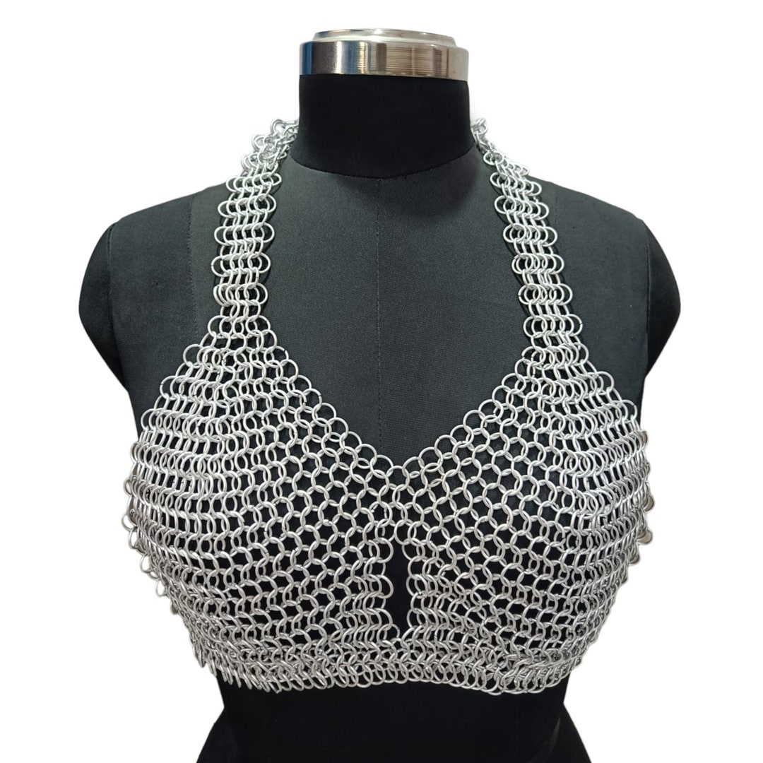 Chainmail Bra Aluminum Butted Ring Handmade Viking Halter Cum Bra ...
