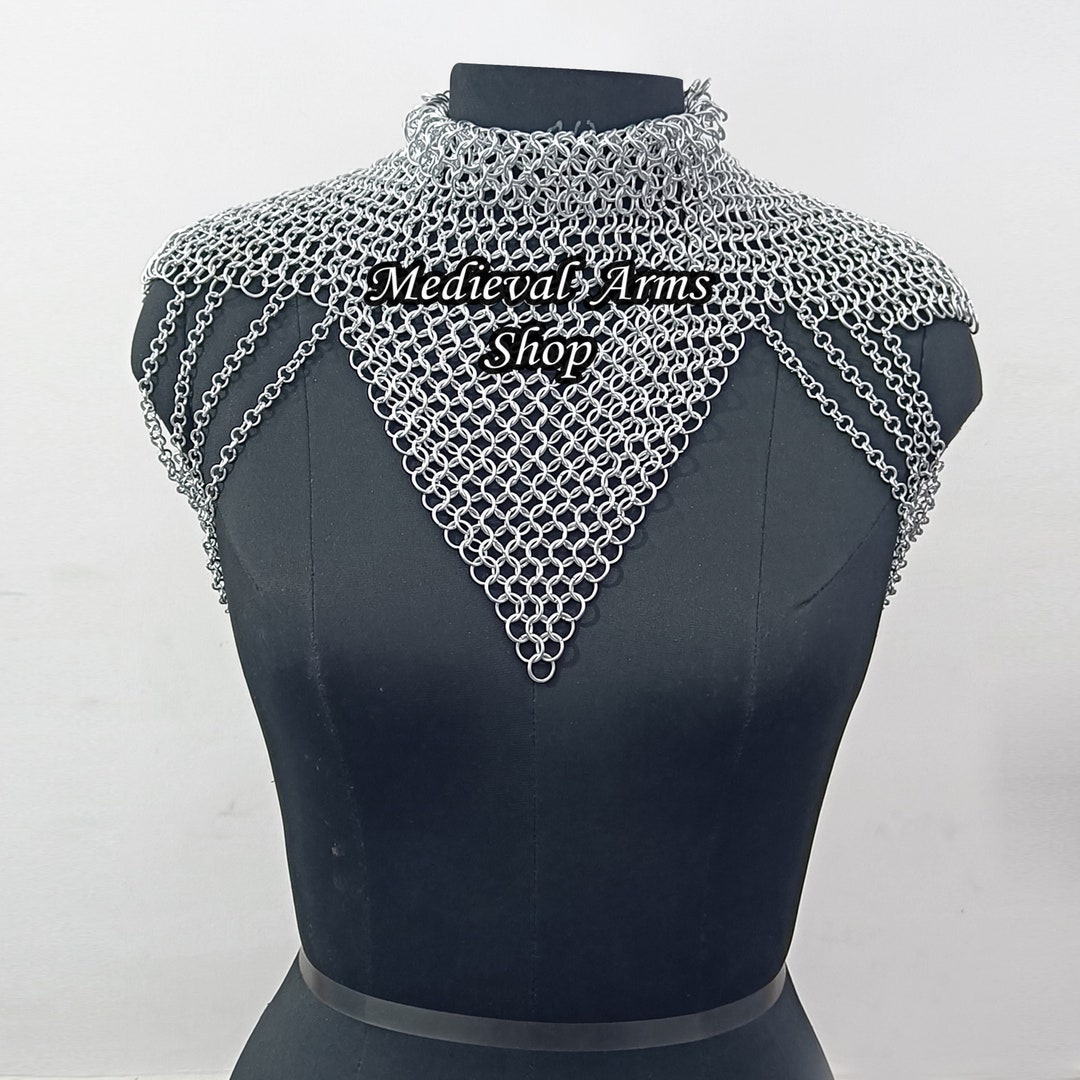 Chainmail Collar Aluminum Butted Ring Chain Layers Necklace Medieval ...