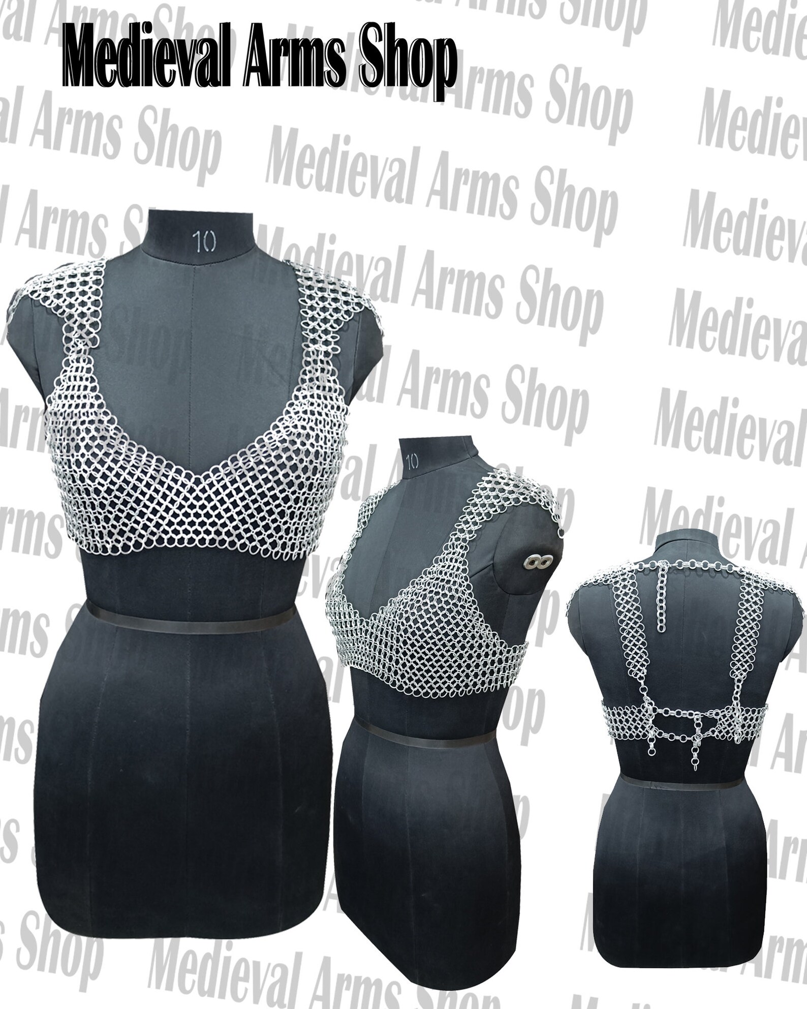 Chainmail Bra Aluminum Butted Ring Handmade Stylish Medieval Metal Bra ...
