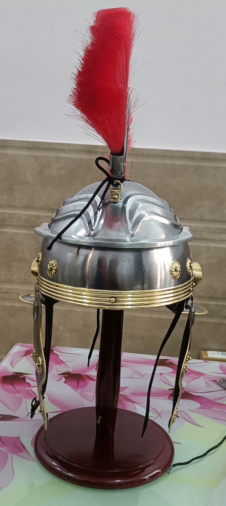 Roman Helmet Medieval Knight Centurion Helmet With Red Plume Mild Steel ...