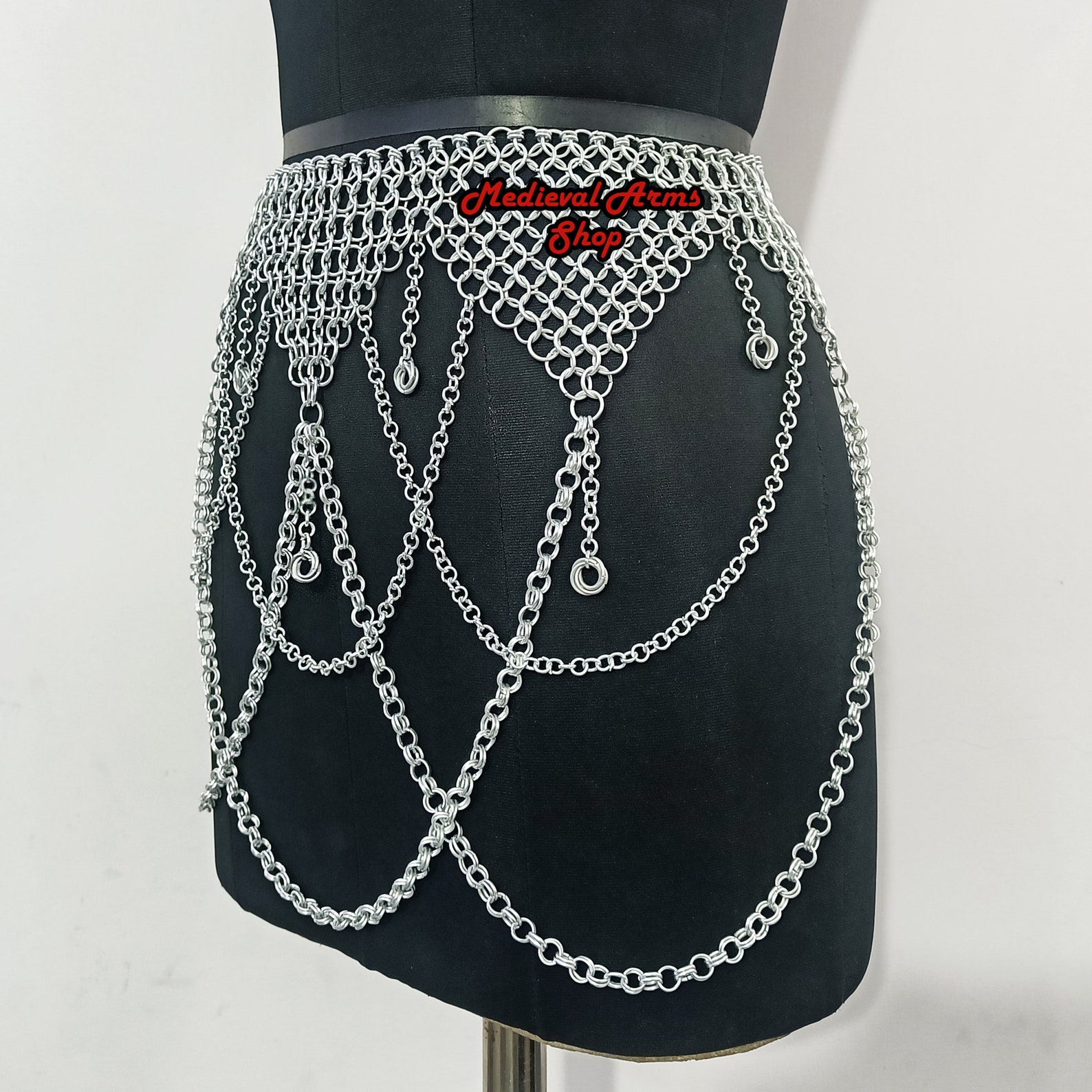 Chainmail Skirt Ornamental Belt, Chain Layers Belly Dance Belt ...