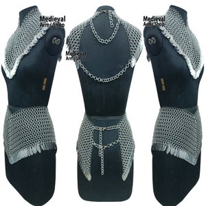 Chainmail Collar and Skirt Aluminum Scalemail Fancy Bikini Medieval ...