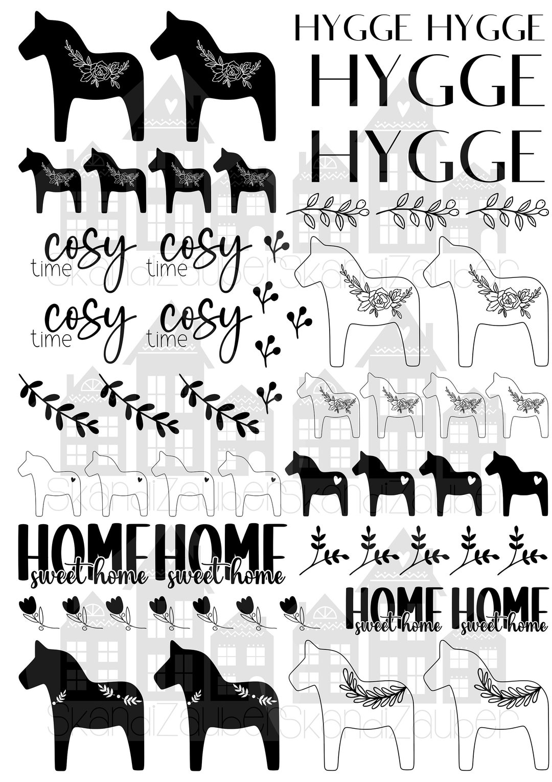 Rub-ons * Dala Horse * Tattoo Foil * Hygge * Beautify by Raysin - Glass ...
